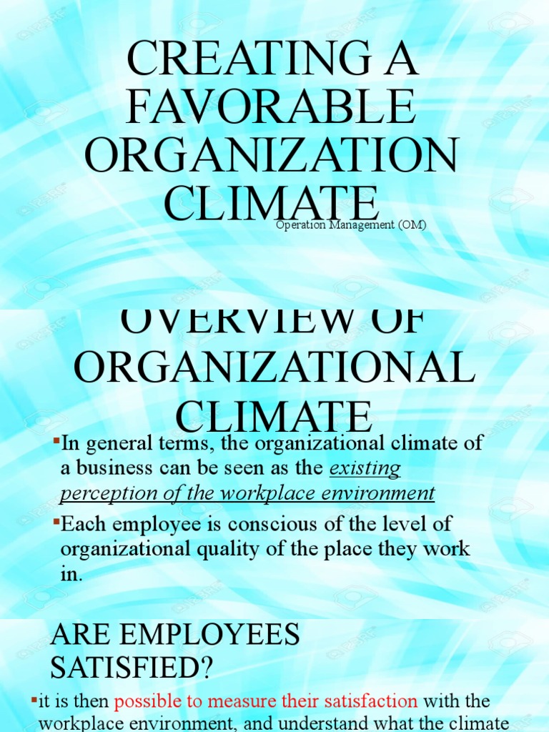 Creating A Favorable Organization Climate | PDF | Goal | Goal Setting