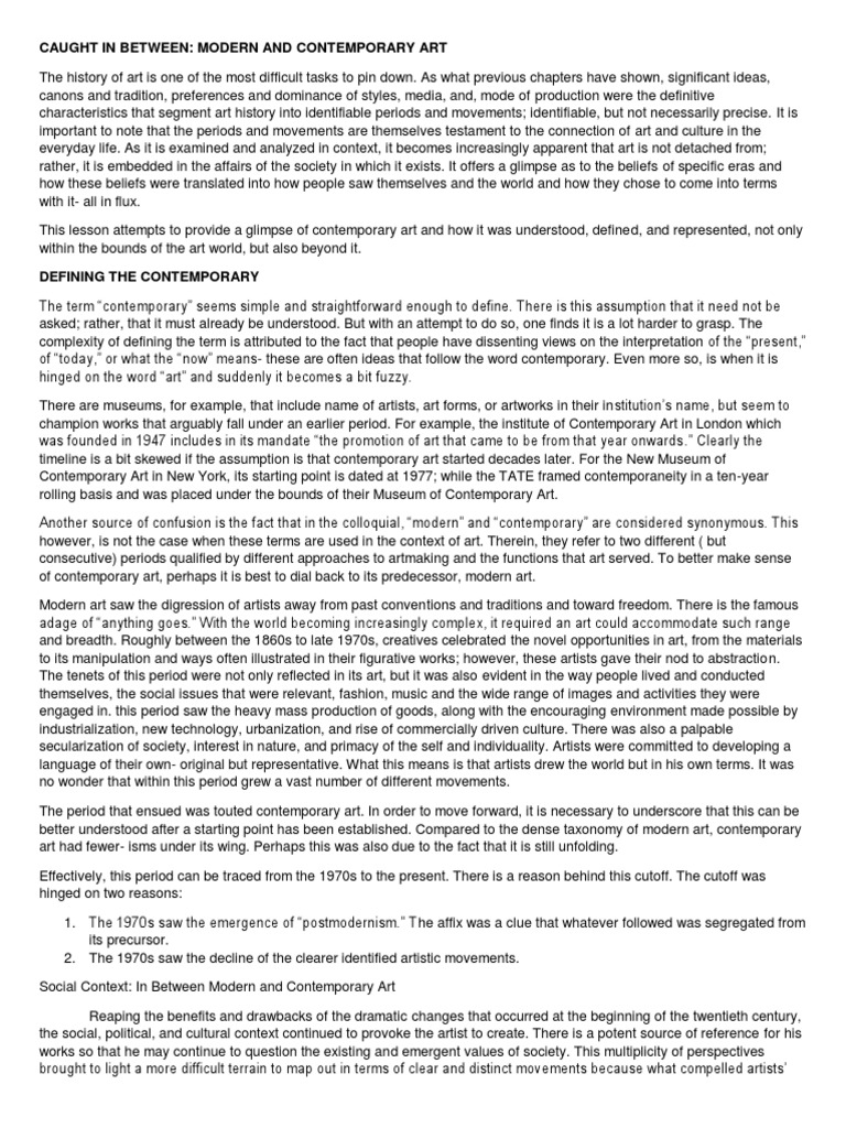 Modern and Contemporary Art | PDF | Installation Art | Street Art