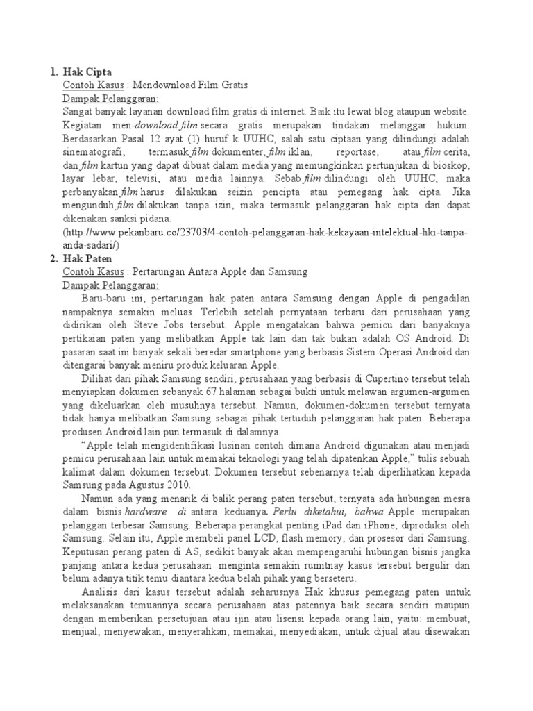Kasus Pelanggaran HKI Terbaru | PDF | Komputer