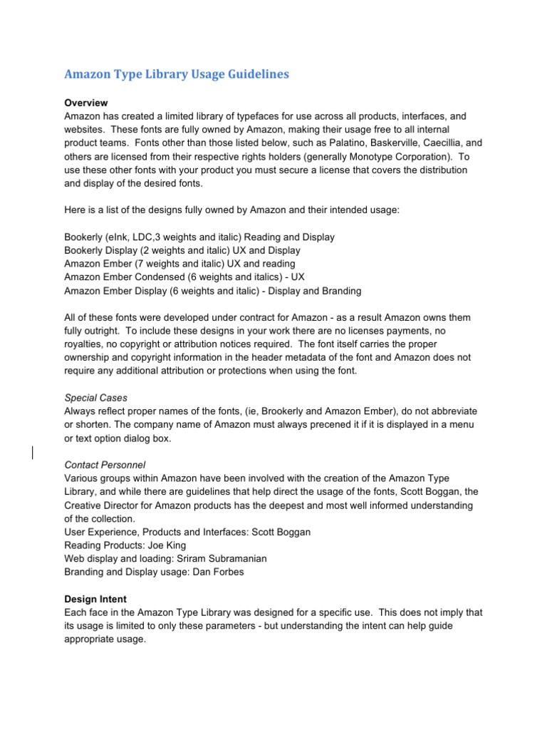 Amazon Ember Licensing Guidelines | PDF | Typefaces | Notation