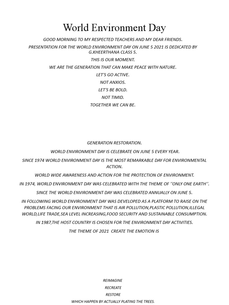 World Environment Day | PDF