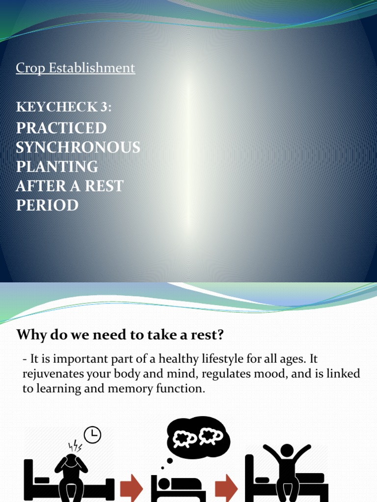 Practiced Synchronous Planting After A Rest Period: Crop Establishment ...