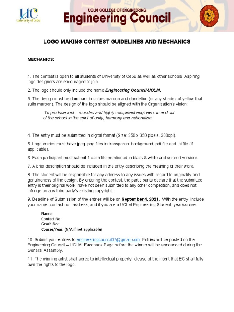Logo Making Contest Guidelines and Mechanics | PDF | Logos ...