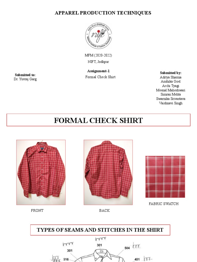 Apparel Production Techniques of Formal Shirt | PDF | Seam (Sewing ...