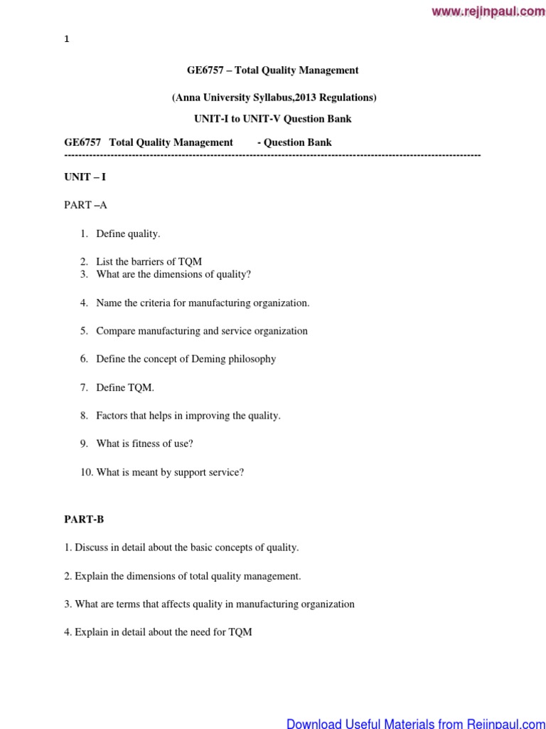 QB | PDF | Quality Management | Iso 9000