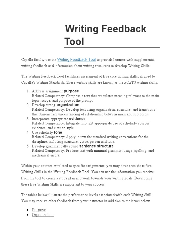 Writing Feedback Tool | PDF | Grammar | Sentence (Linguistics)