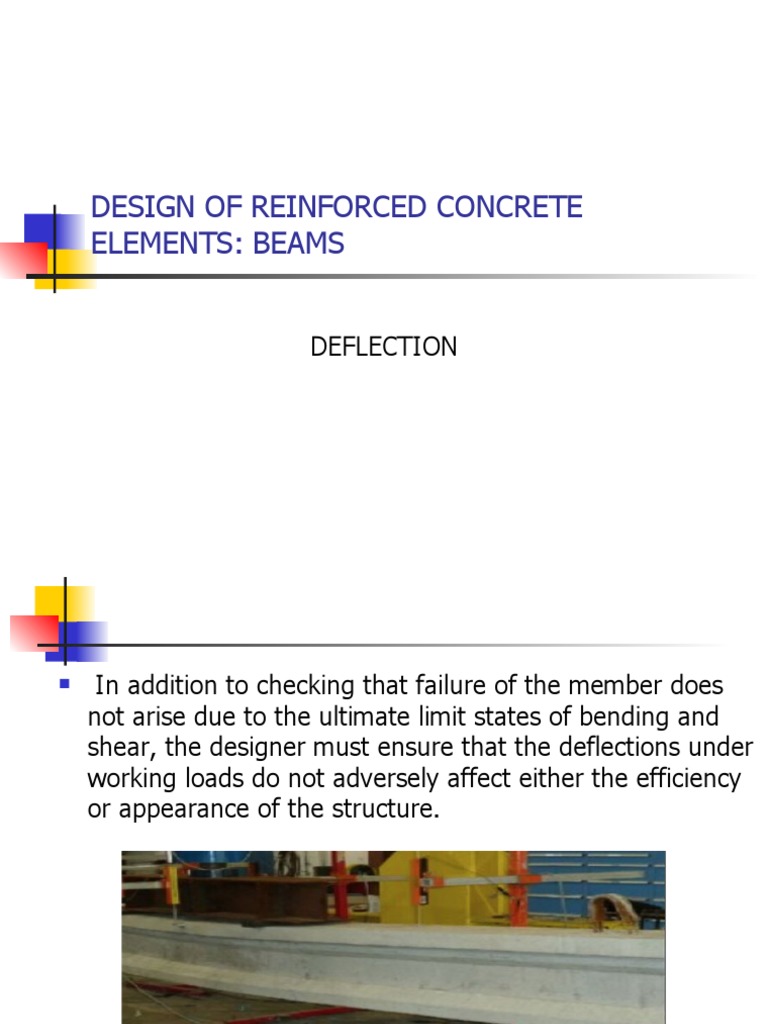 Design of Reinforced Concrete Elements: Beams: Deflection | PDF | Beam ...