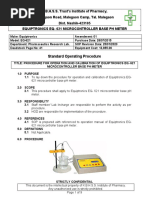 SOP Analitycal Balance | PDF | Calibration | Weight