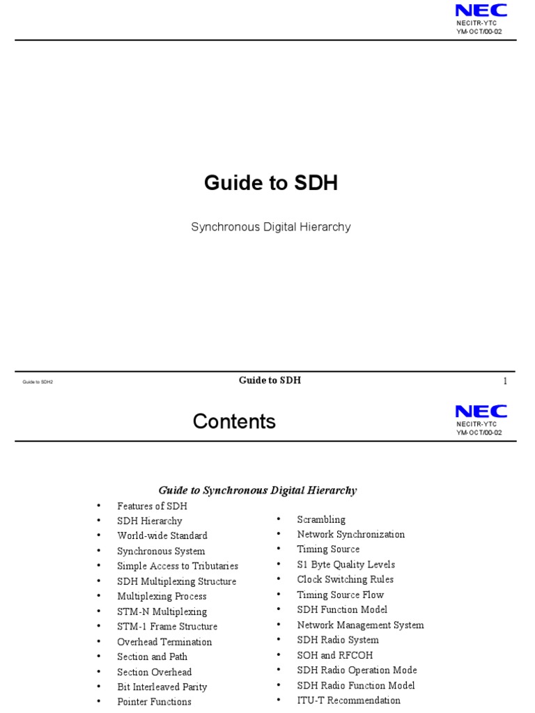 Guide To SDH: Synchronous Digital Hierarchy | PDF | Computer ...