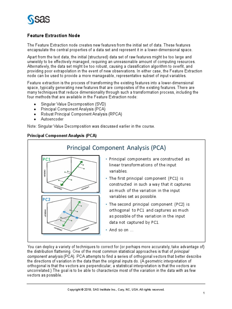 Principal Component Analysis (PCA) : Feature Extraction Node | Download Free PDF | Principal ...