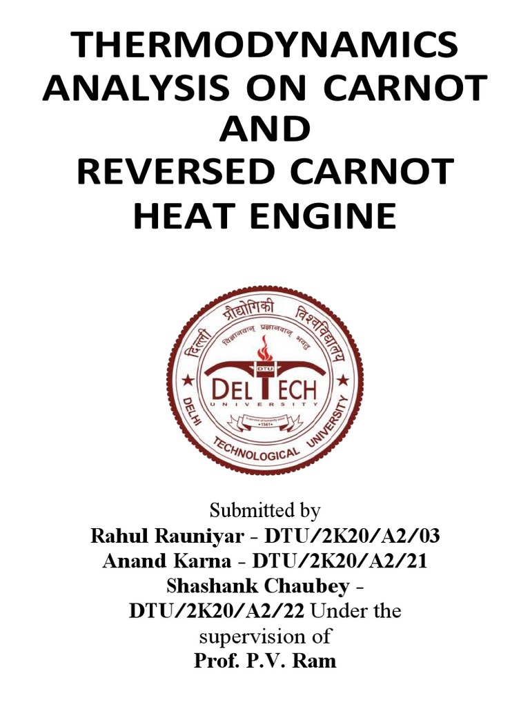 Thermodynamics Analysis On Carnot AND Reversed Carnot Heat Engine | PDF ...