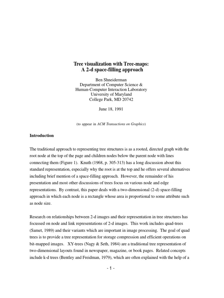Tree Visualization With Tree Maps A 2D Space Filling Approach | PDF ...