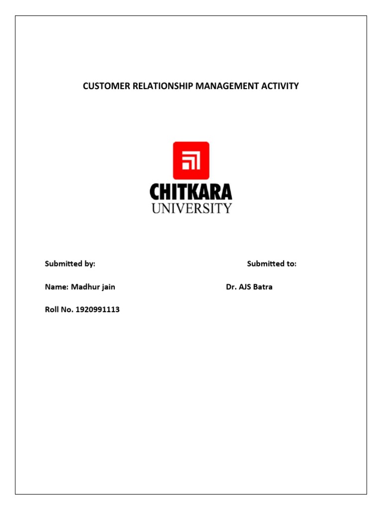 CRM ACTIVITY REPORT | PDF | Customer Relationship Management | Pricing
