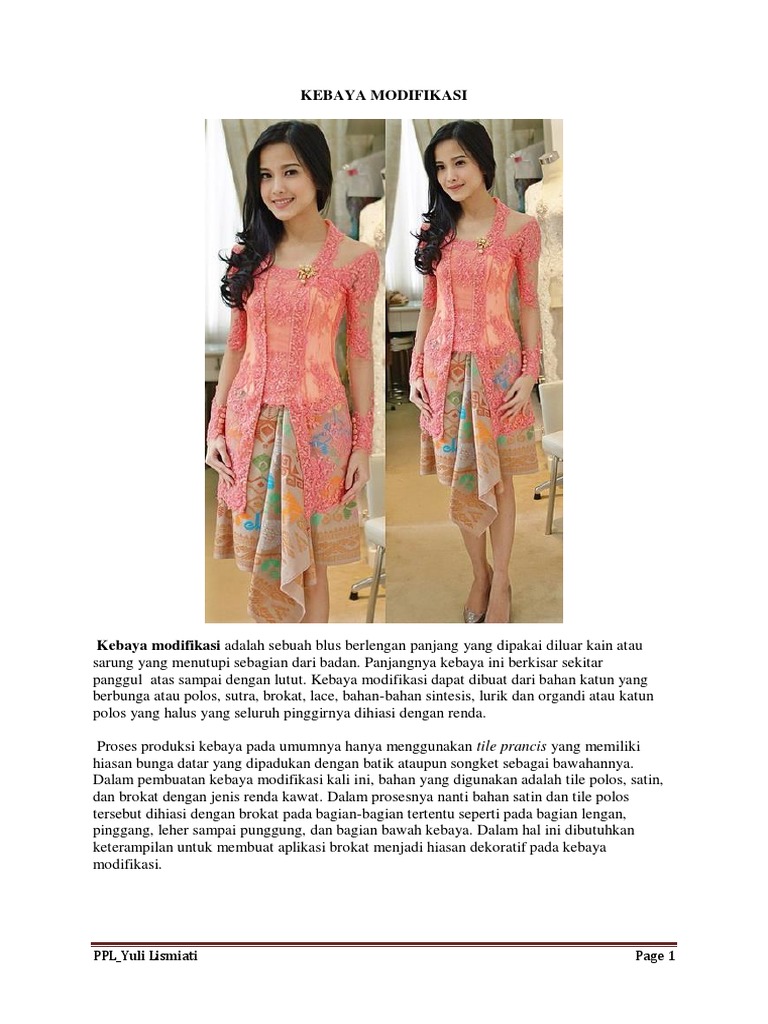 Pola Kebaya Modifikasi | PDF