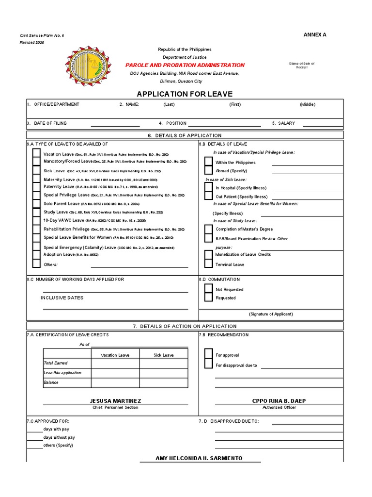 Leave Application Guidelines for Probation | PDF | Parental Leave ...