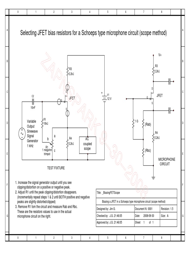 Selecting JFET Bias Resistors For A Schoeps Type Microphone Circuit ...