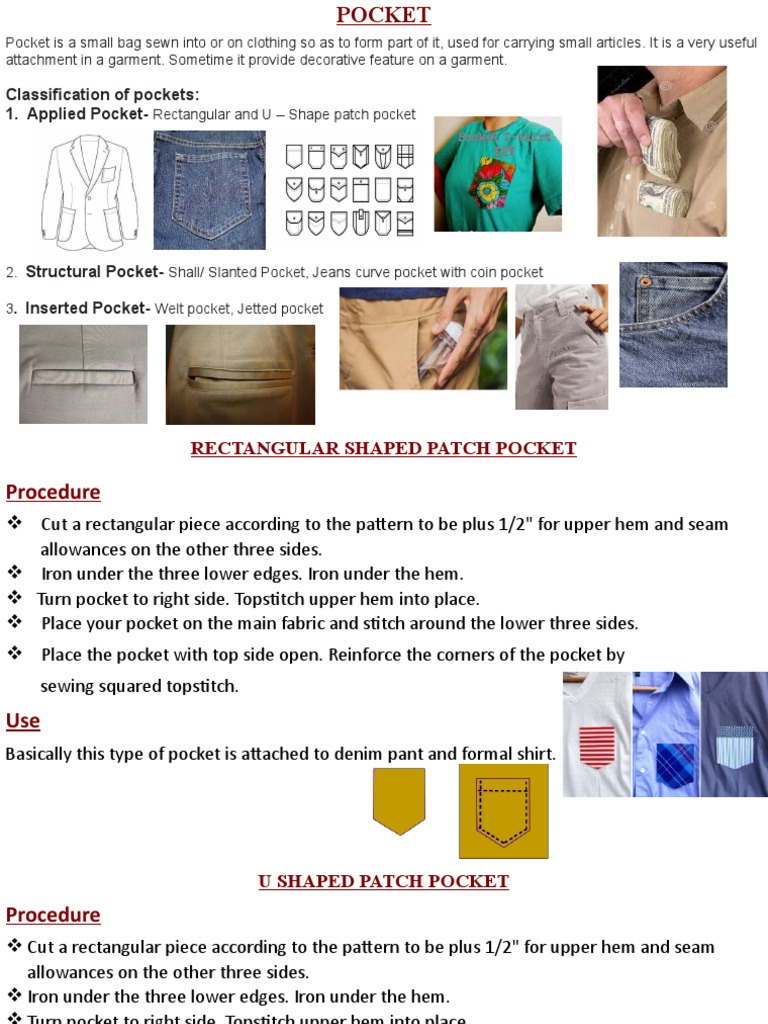 Classification of Pockets: 1. Applied Pocket | Download Free PDF | Seam ...