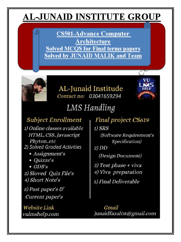 CS501 Solved MCQs Final Term | PDF | Input/Output | Central Processing Unit