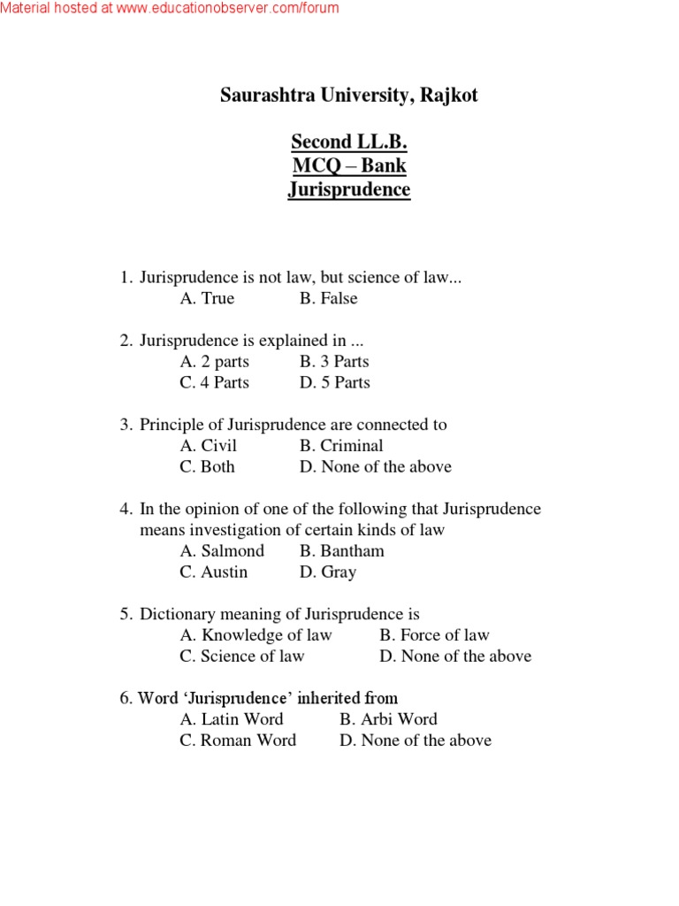 Jurisprudence Study Material | PDF | Jurisprudence | Precedent