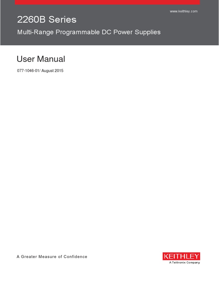 2260B User Manual Aug2015 | PDF | Power Supply | Electrical Connector