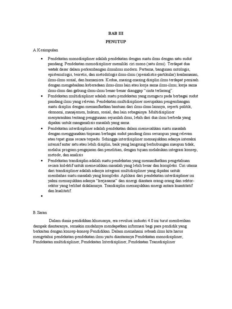 Bab III Penutup | PDF