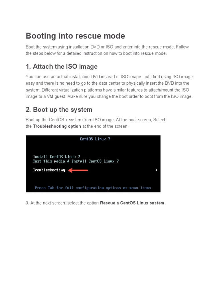 Booting Into Rescue Mode | PDF | Booting | Operating System