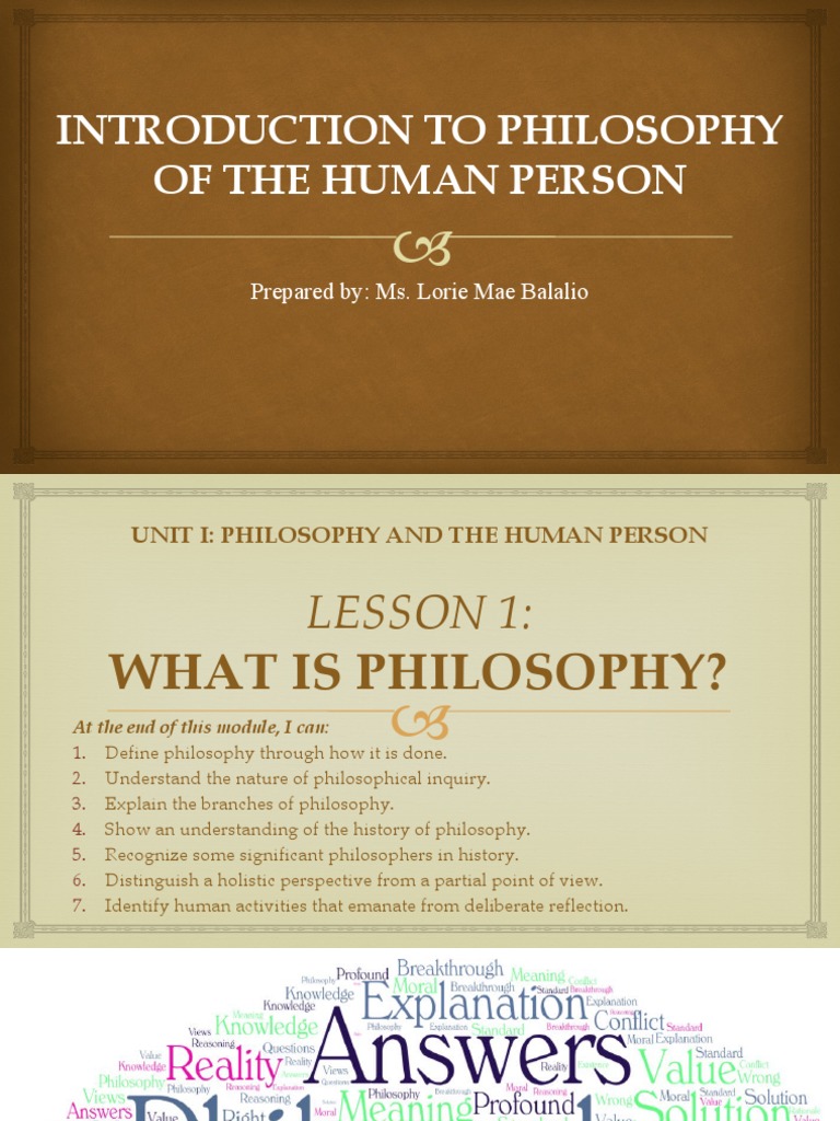 Introduction to Philosophy: Lesson 1 | PDF | Reason | Metaphysics