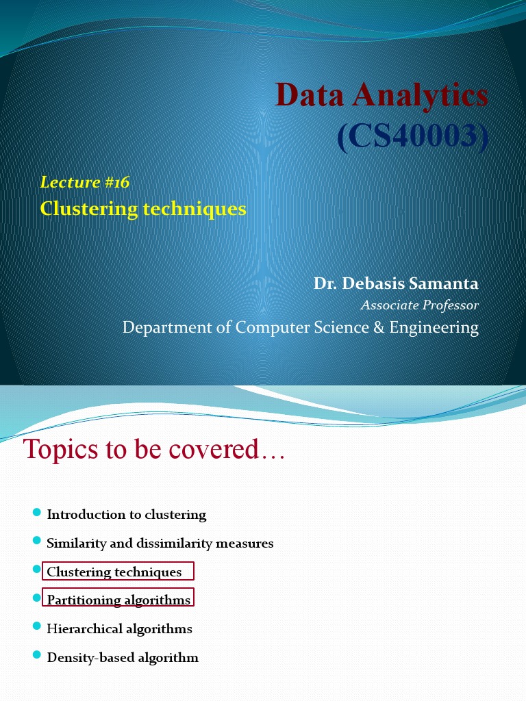 Data Analytics: Clustering Techniques | Download Free PDF | Cluster Analysis | Applied Mathematics