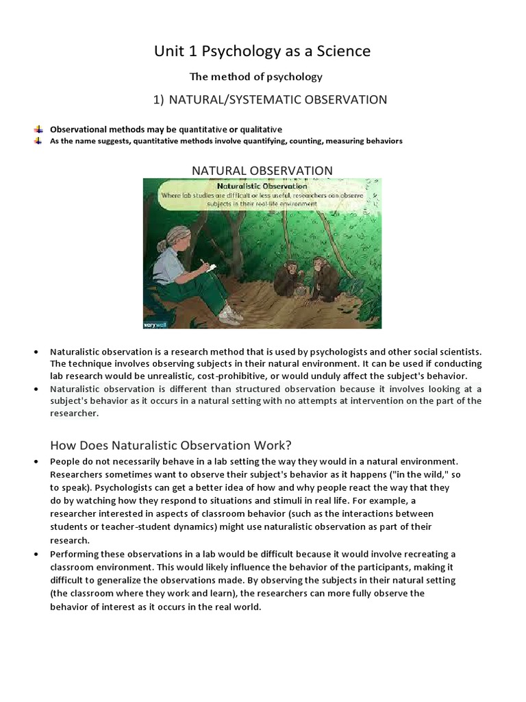 Naturalistic Observation in Psychology | PDF | Survey Methodology ...