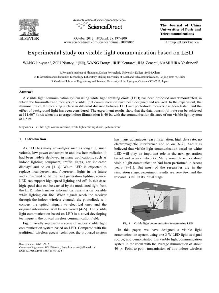 Experimental Study On VLC Based On LED | PDF | Data Transmission ...