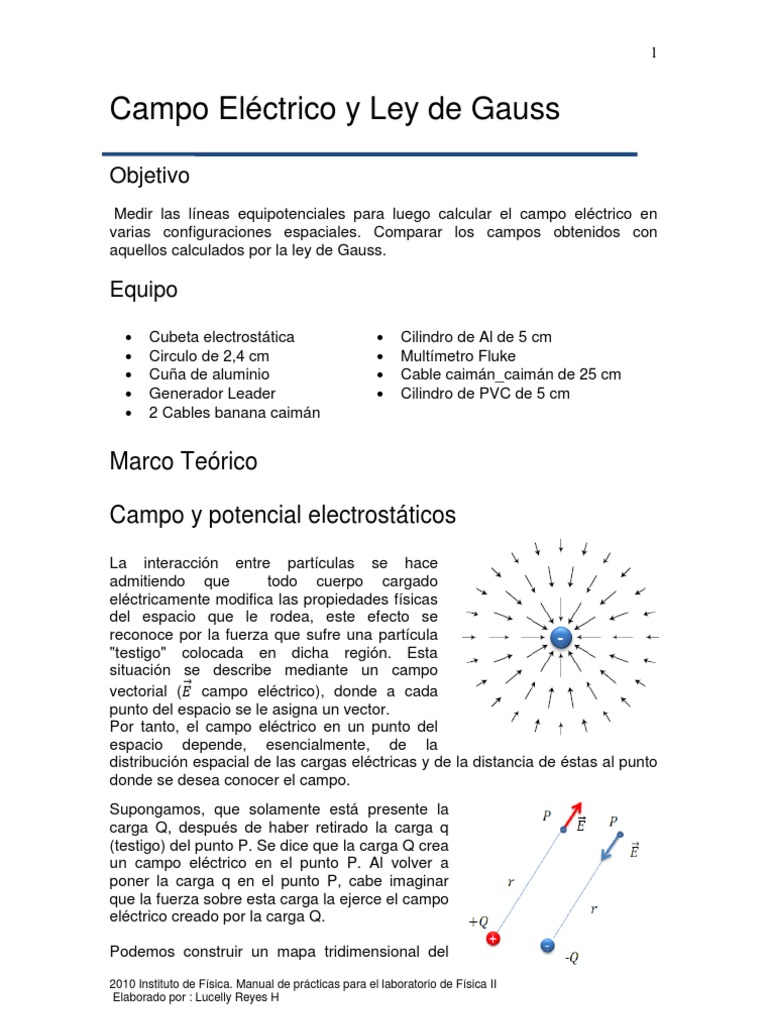 Campo Electrico y Ley de Gauss | PDF | Campo eléctrico | Vector Euclidiano
