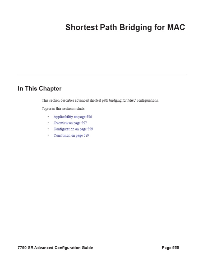 Shortest Path Bridging For MAC: in This Chapter | PDF | Routing ...