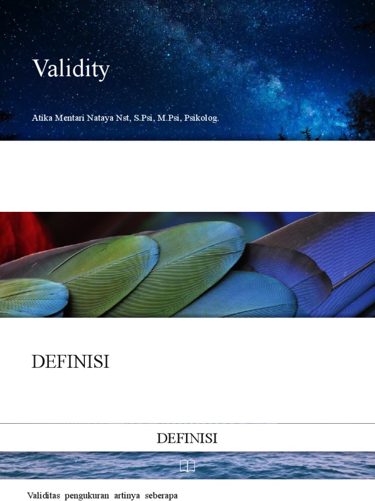 Jenis dan Definisi Validitas Pengukuran | PDF