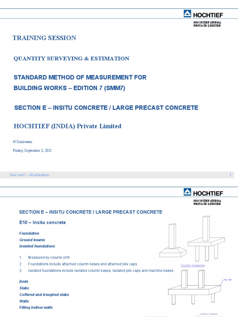 SMM7 - Section e Insitu Concrete | PDF | Column | Deep Foundation