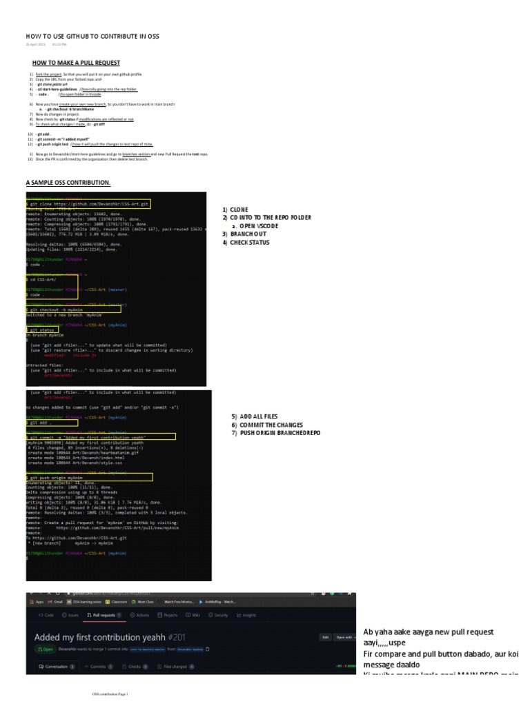 How To Use Github To Contribute In Oss Download Free Pdf Operating System Families Software