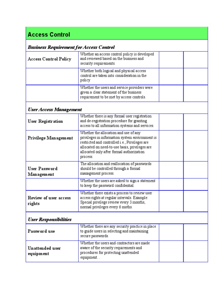 Business Requirement For Access Control | Download Free PDF | Computer ...
