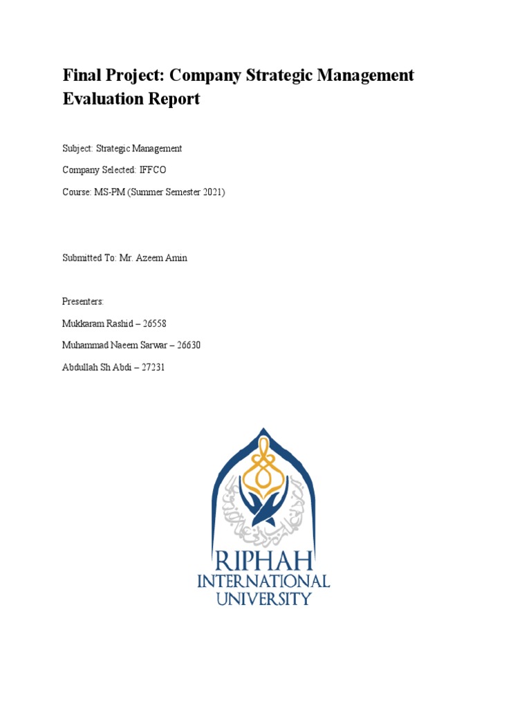 Strategic Management Project | PDF | Marketing | Brand