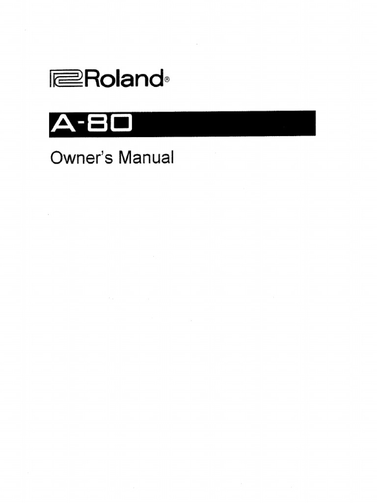 Roland A-80 Owners Manual | PDF