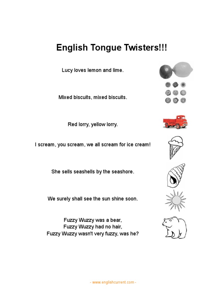 Easy Tongue Twisters ESL | PDF
