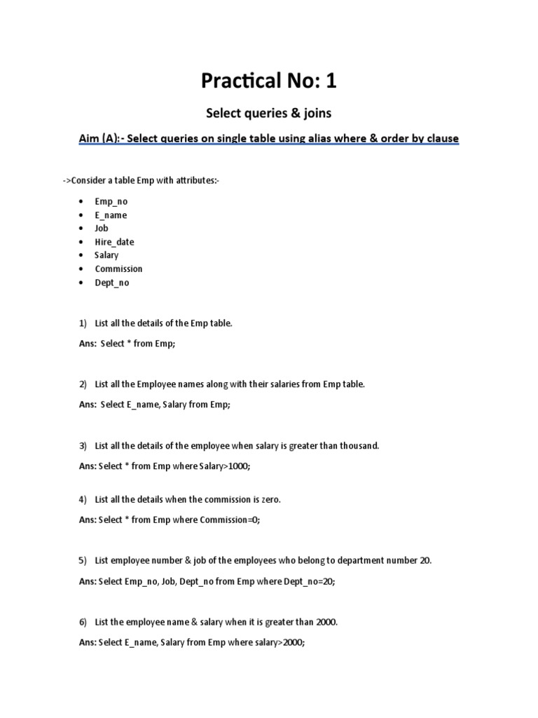 Advanced SQL All Practicals | PDF | Pl/Sql | Salary