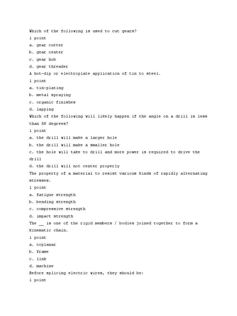 Machine Design Elements Exam | PDF | Steel | Casting (Metalworking)