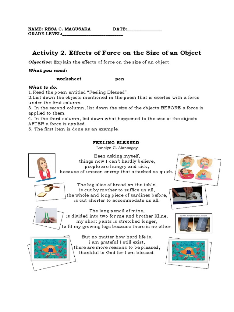 Activity 2 - Grade 4 Effects of Force On The Size of Objects - RESA C ...