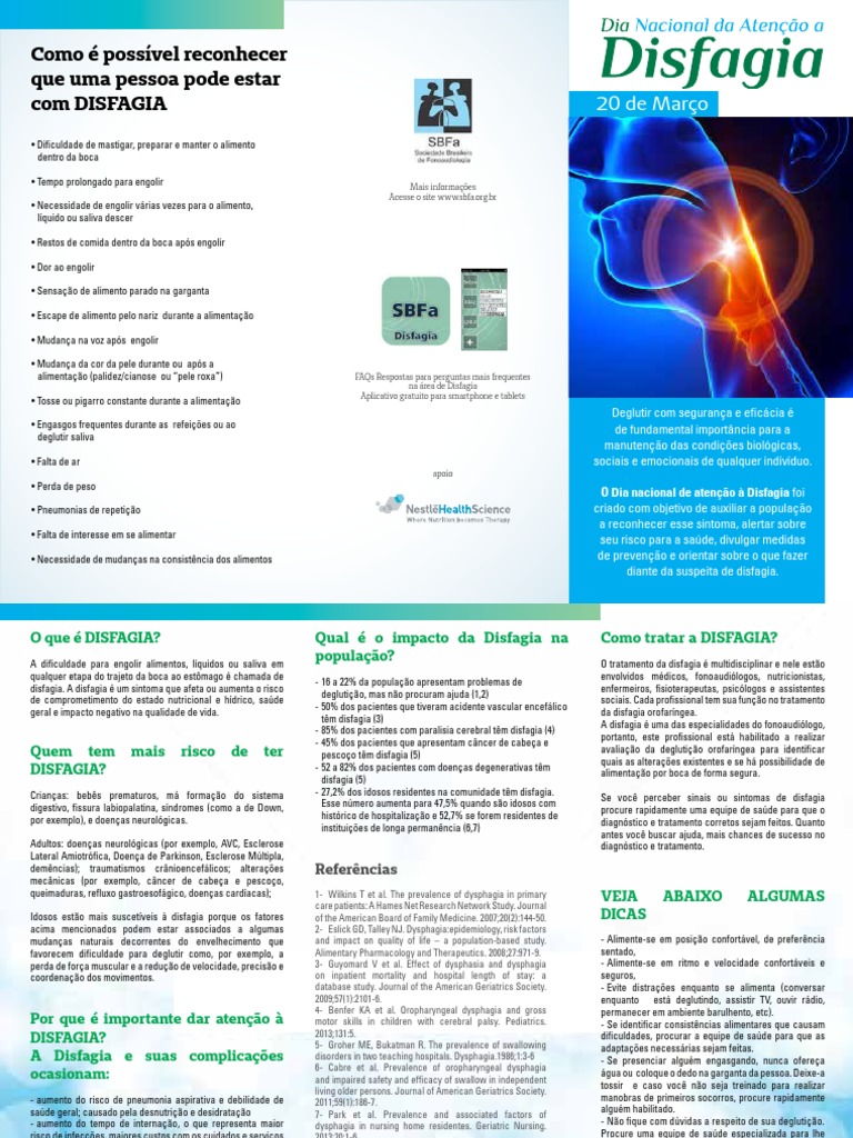Folder Dia Disfagia | PDF | AVC | Epidemiologia
