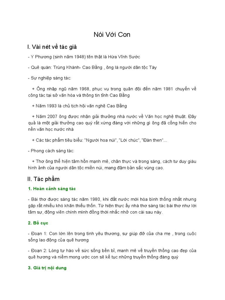Nói V I Con - Y Phương | PDF