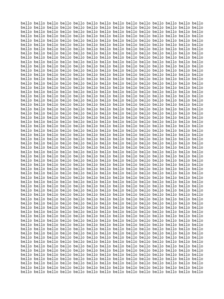 Repeated Word "Bello" Document | PDF