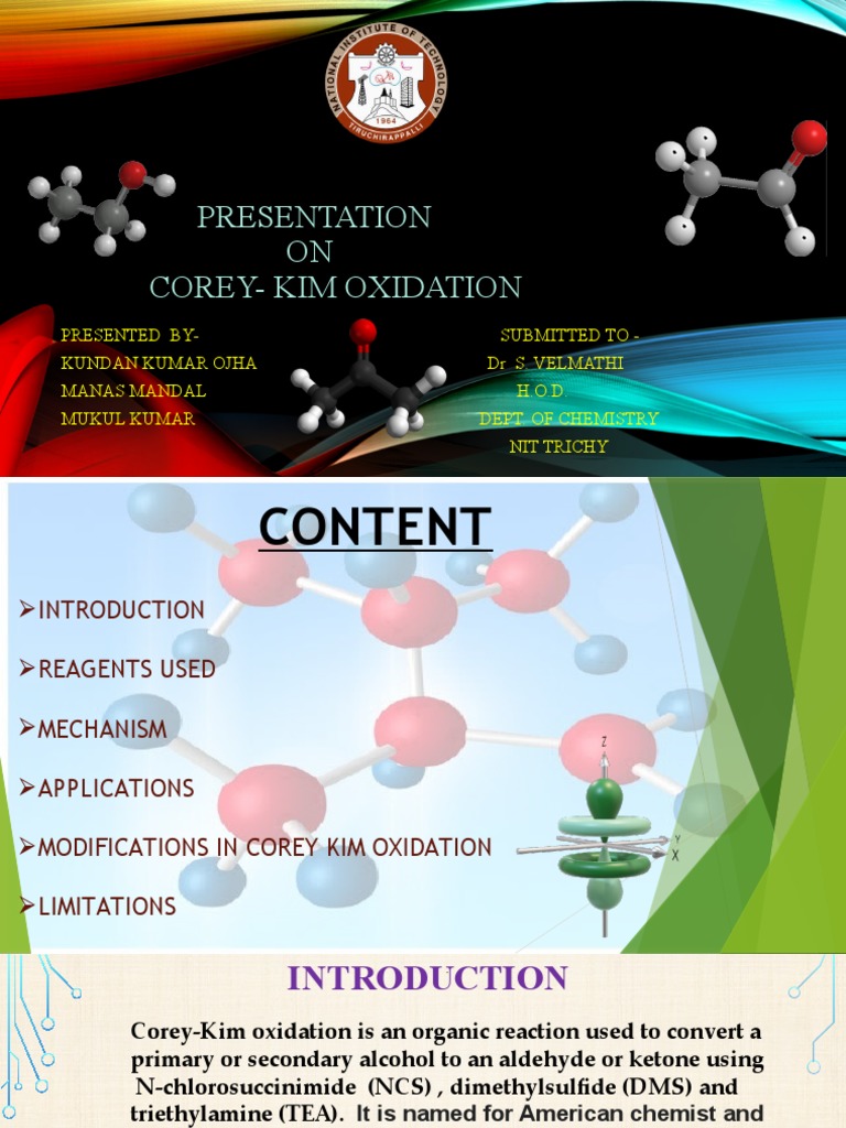 Presentation ON Corey-Kim Oxidation | PDF | Chemical Reactions | Chemistry