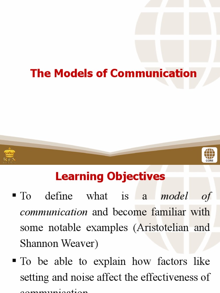 2 The Models of Communication | PDF | Communication | Human Nature