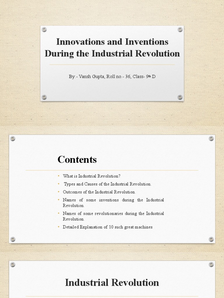Key Innovations of the Industrial Revolution | PDF | Industrial ...
