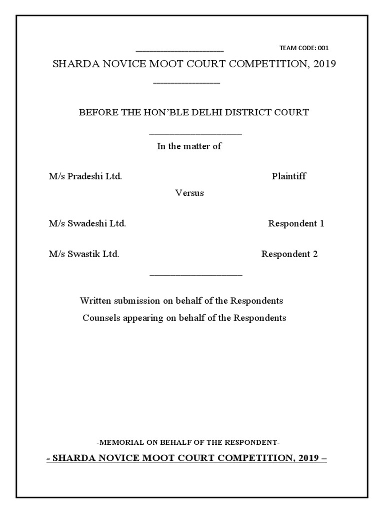 Moot Court Memorial | PDF | Legal Liability | Government