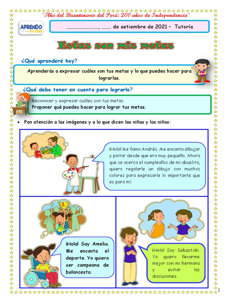 Metas y logros para niños | PDF